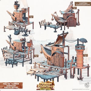 3D Printed Cast N Play Pirates House Pirates Harbor Set 28mm 32mm D&D ...