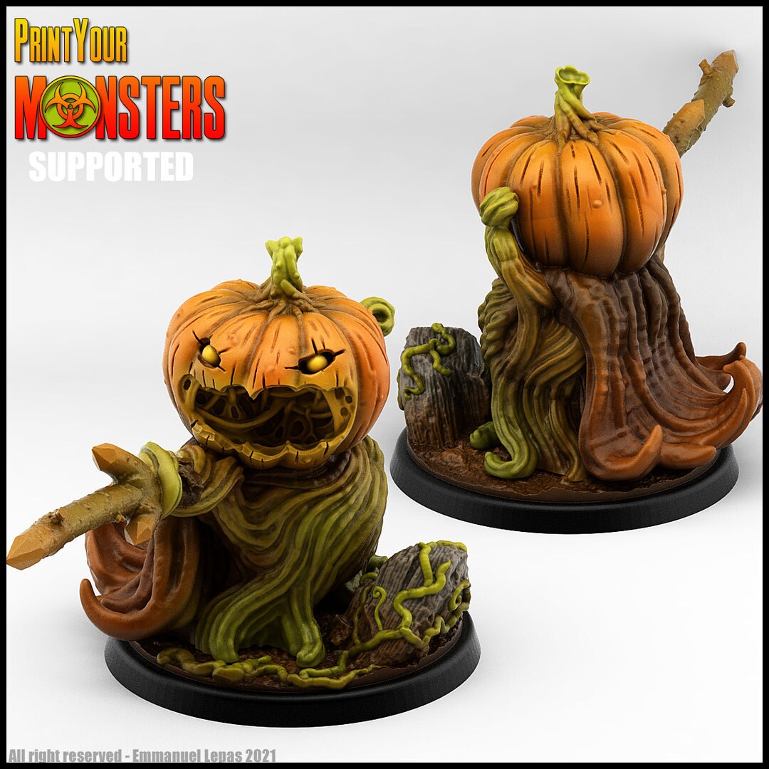 3D Printed Print Your Monsters Pumpkin Soldier Sword Pumpkins Attack ...