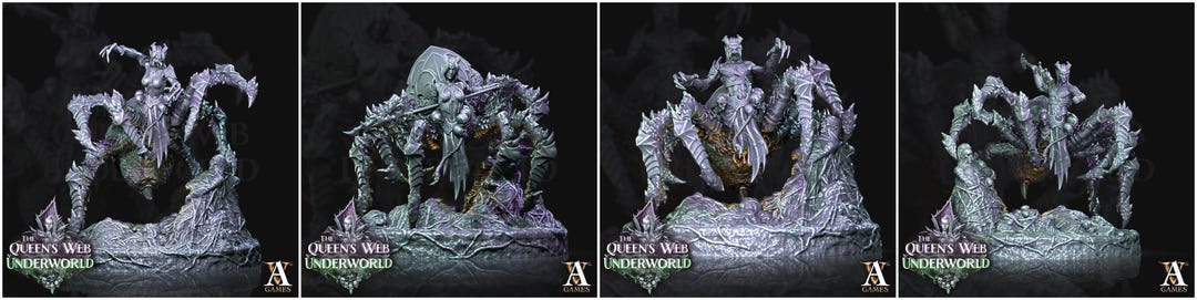 3D Printed Archvillain Games Arachnis the Queen's Web Underworld 28 ...