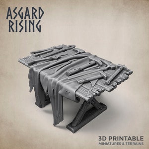 3D Printed Asgard Rising Blacksmith Forge Anvil Props Set 28 32 Mm ...