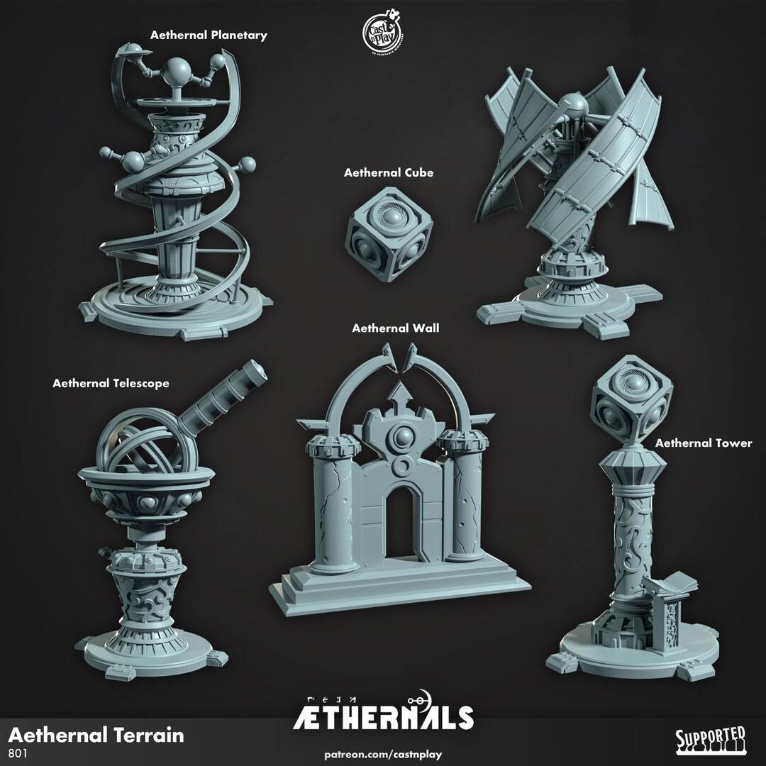 3D Printed Cast N Play Aethernal Terrain Aethernals Collection 28mm ...