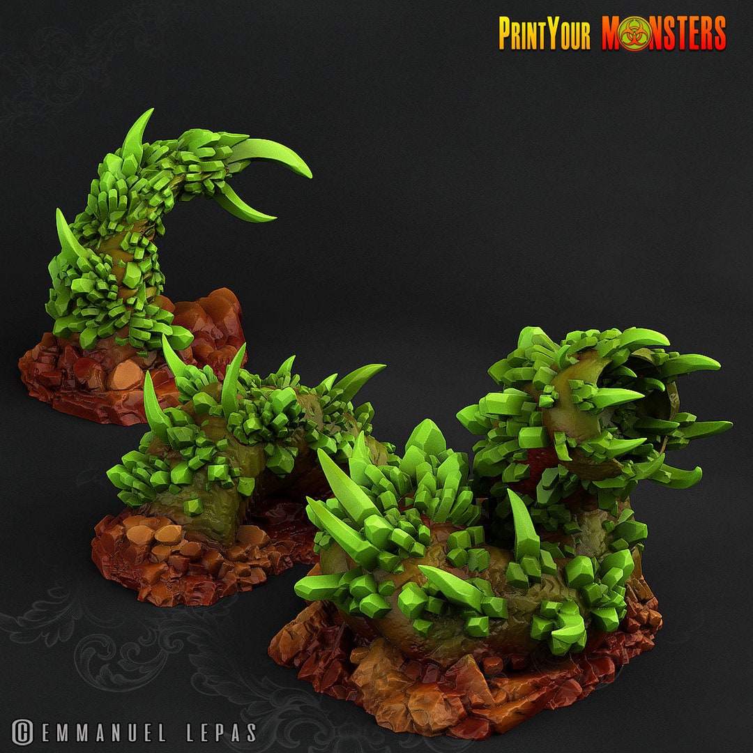 3D Printed Print Your Monsters Emerald Worm Legendary Crystal Monsters ...