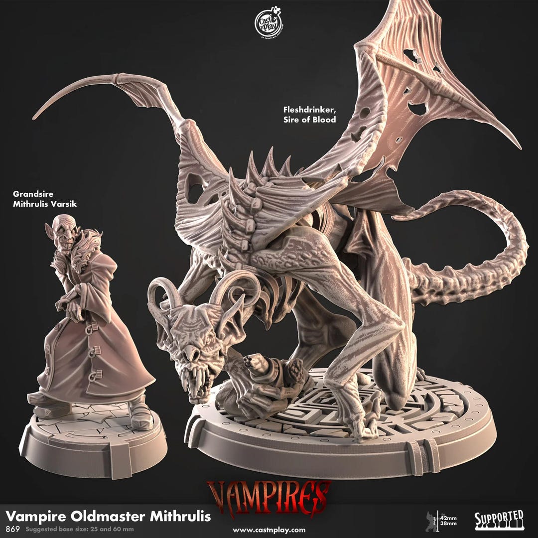 3D Printed Cast N Play Vampire Oldmaster Mithrulis Vampires Set 28mm ...