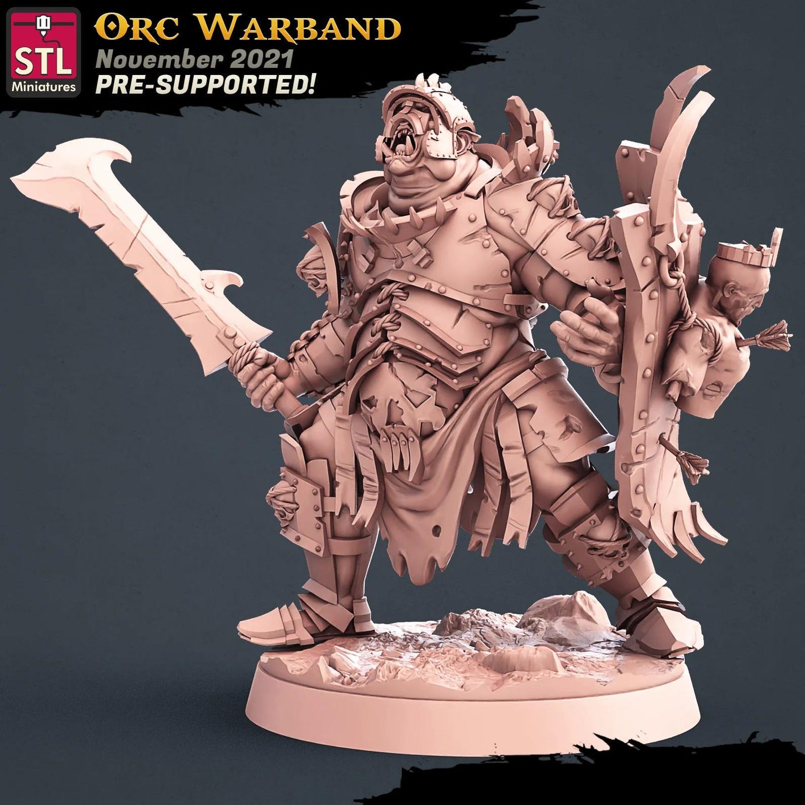3D Printed STL Miniatures Orc Warband Set 28 - 32mm War Gaming D&D - Etsy