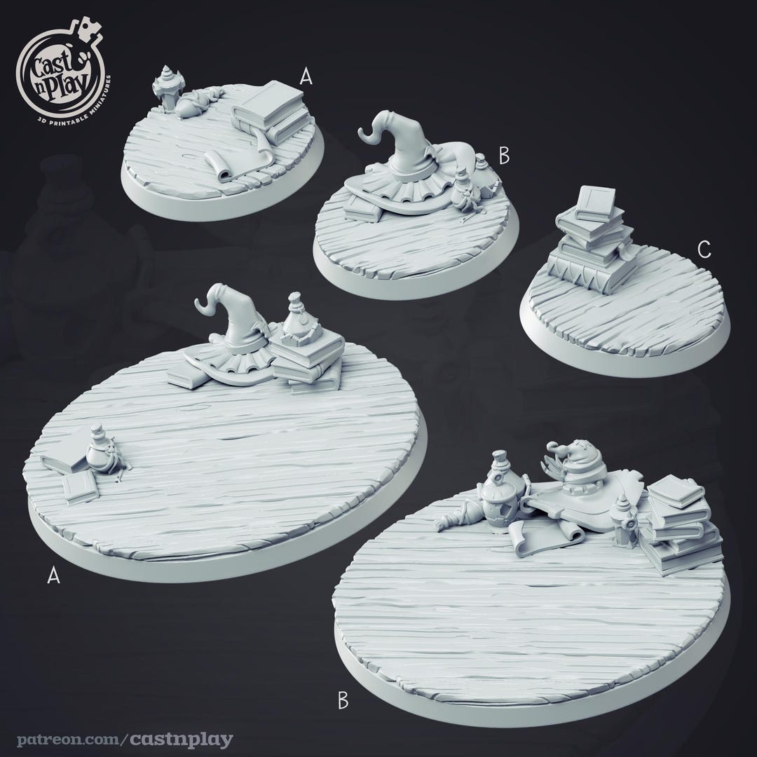 3D Printed Cast N Play Wizard Bases Wizard's Guild Set 28mm 32mm D&D - Etsy