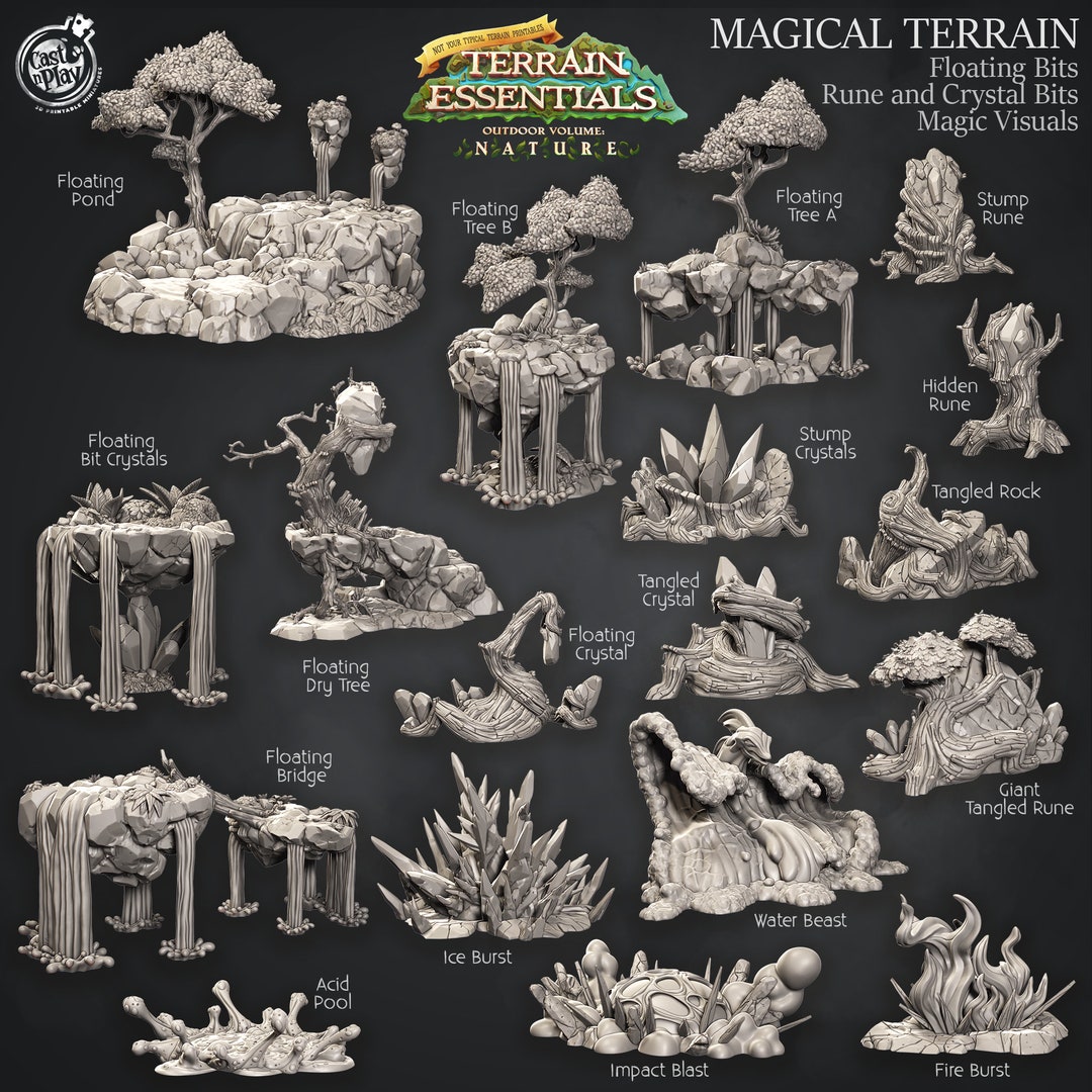 3D Printed Cast N Play Terrain Essentials Nature - Magical Terrain Set ...
