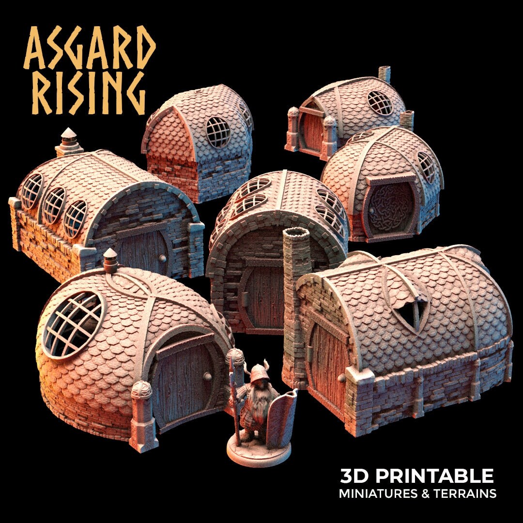 3D Printed Asgard Rising Dwarven Kingdom Houses Industrial Architecture ...