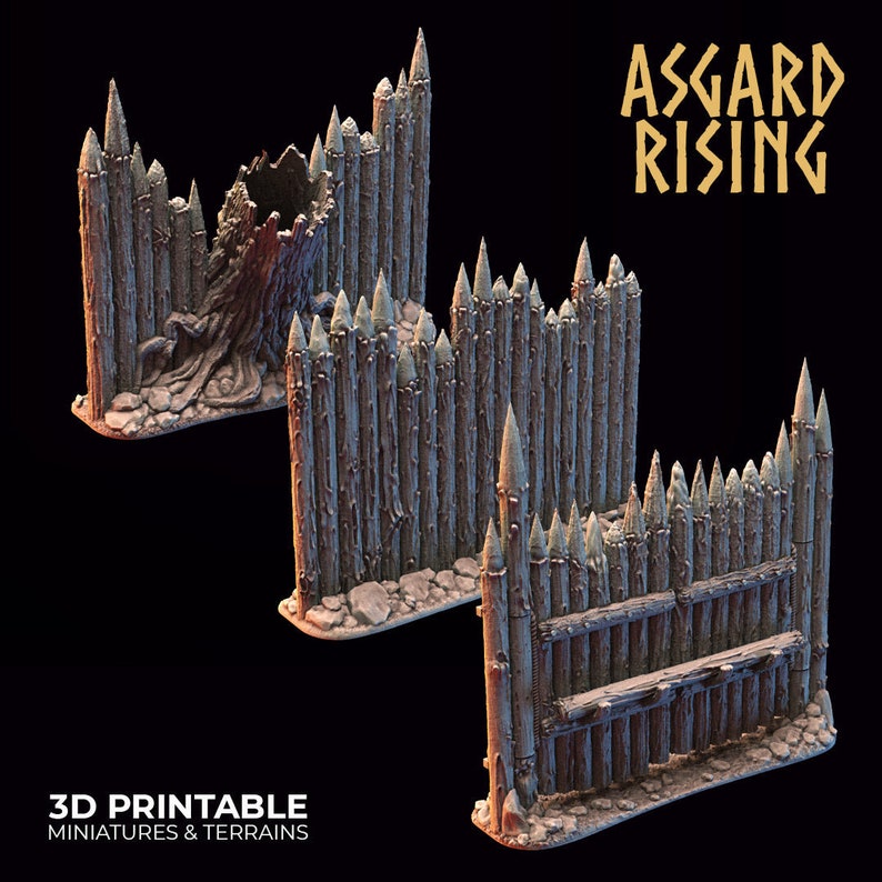 3D Printed Asgard Rising Fortified Village Palisade Wall - Etsy