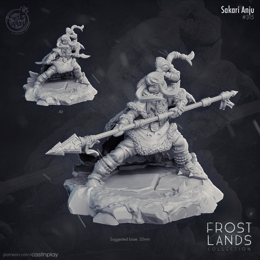3D Printed Cast N Play Frostlands - Sakari Anyu 28mm 32mm D&D - Etsy