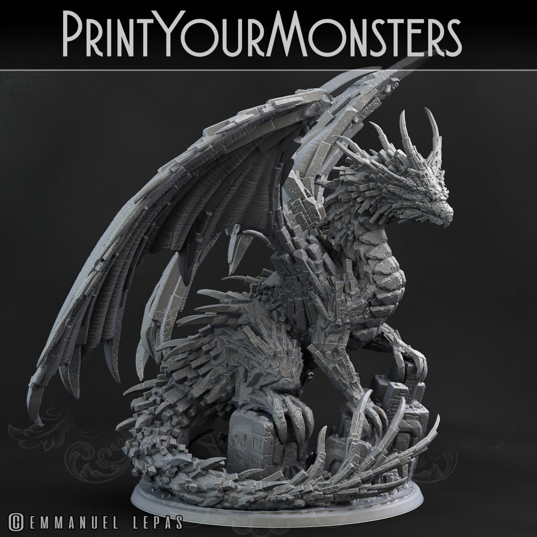 3D Printed Print Your Monsters Basalt Dragon Basalt Earth Elemental Set ...