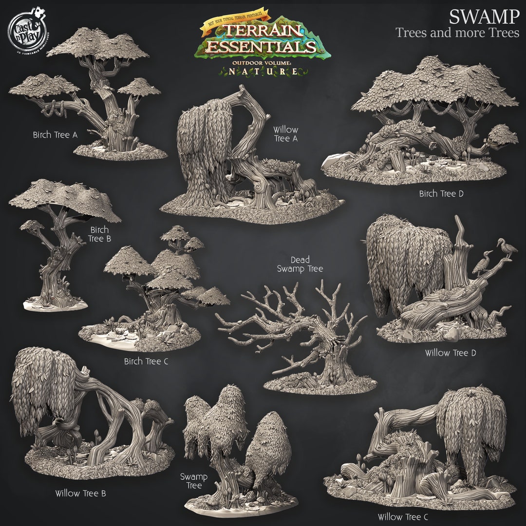 3D Printed Cast N Play Swamp Terrain Trees and More Trees Set Terrain ...