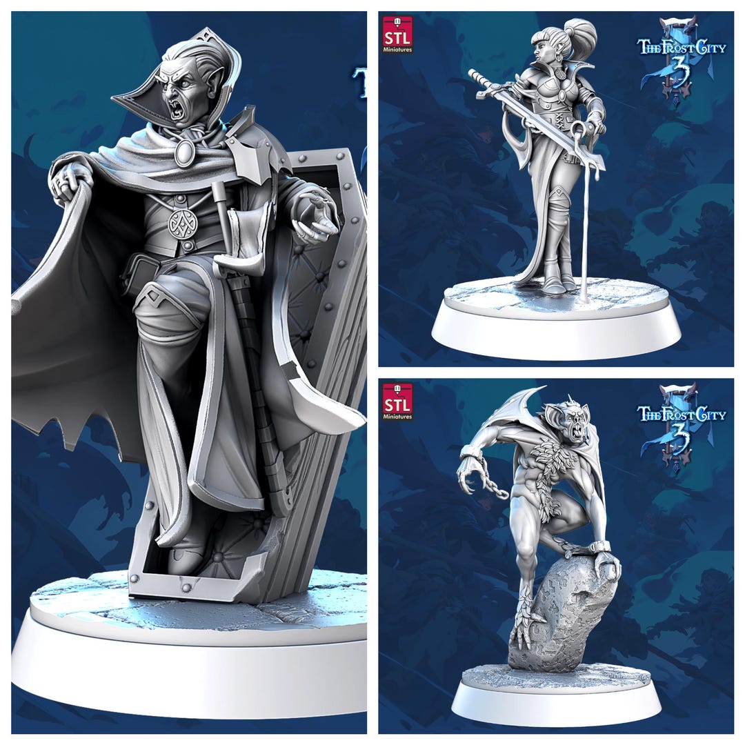3D Printed STL Miniatures Vampire Core Characters the Frost City 3 28 ...