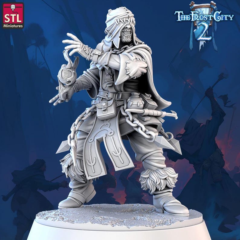 3D Printed STL Miniatures Mages the Frost City 2 28 - 32mm War Gaming D ...