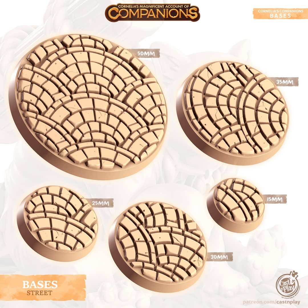 3D Printed Cast N Play Street Bases Companion's Bases - Master Pack ...