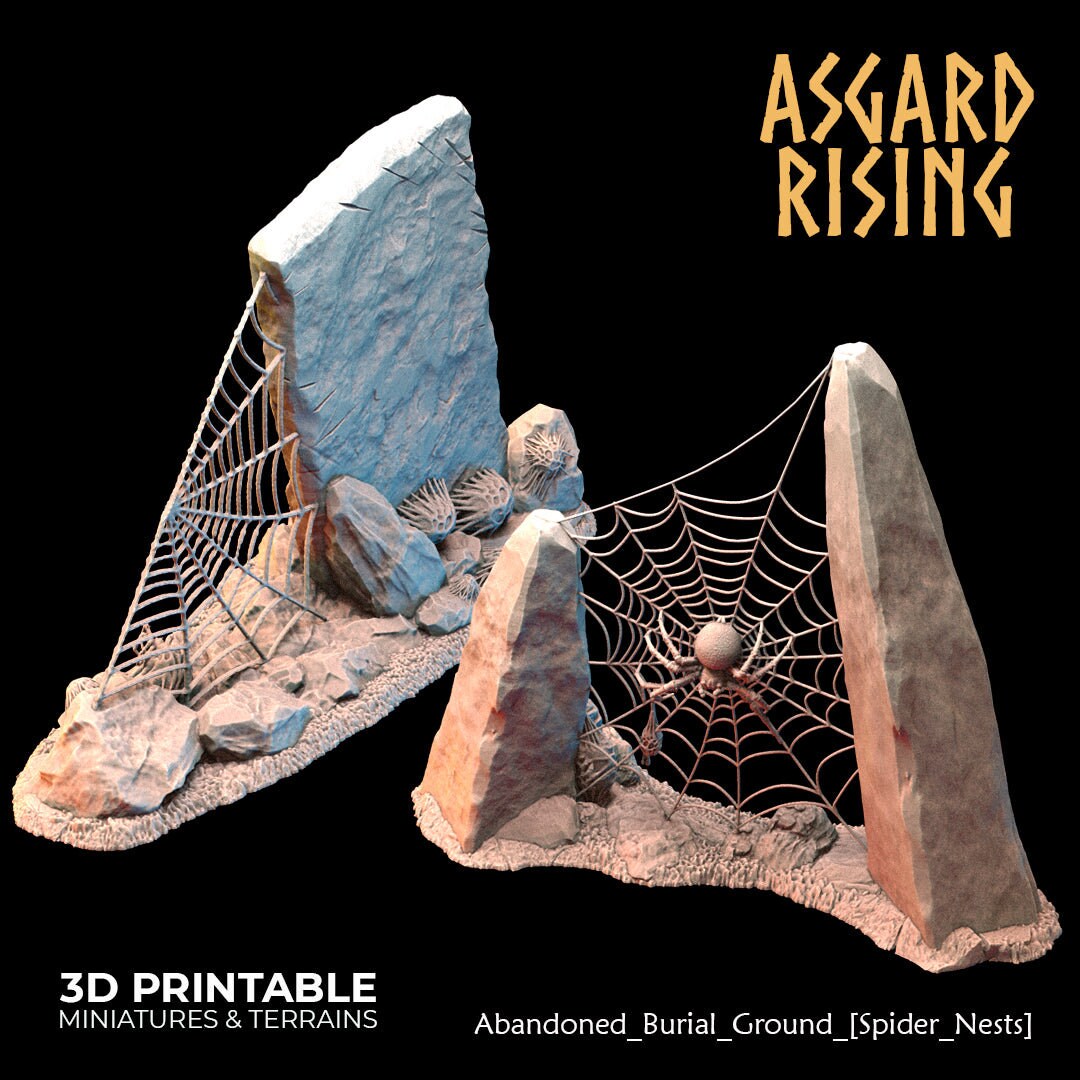 3D Printed Asgard Rising Abandoned Burial Ground Spider Nests 28 32 Mm ...