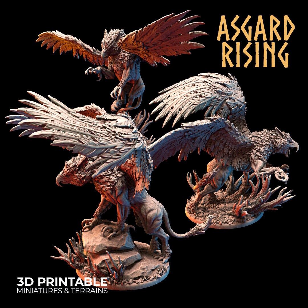 3D Printed Asgard Rising King of All Creatures Griffin Set - Etsy