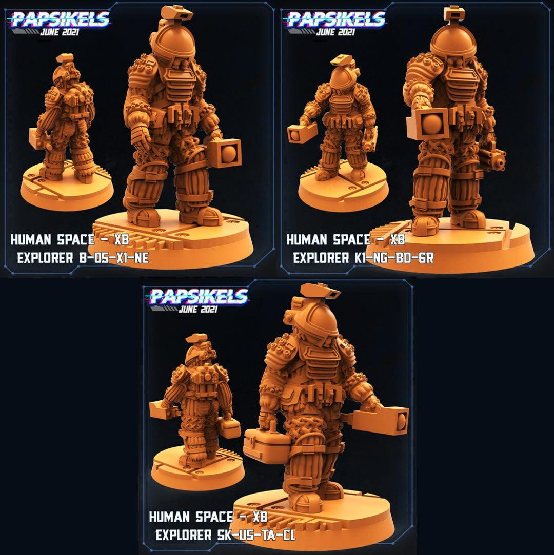 3D Printed Papsikels Human Space Explorer Set Aliens Vs Humans Part 2 ...