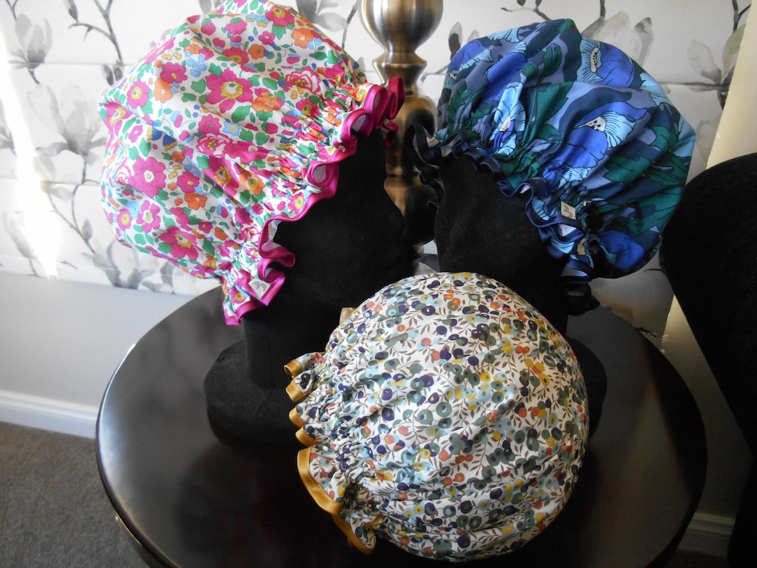 Liberty Fabric Shower Cap Waterproof Nylon Lining - Many Designs ...