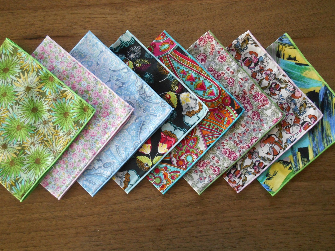Handkerchief - Ladies Hankies - Floral, Abstract / 100% Cotton / Pocket ...