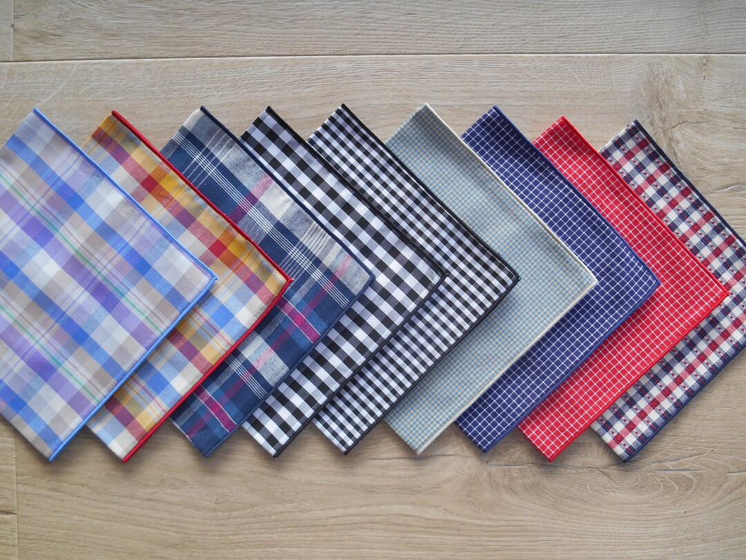 Handkerchief - Mens, Ladies Hankies - Tartans, Checks, Gingham / 100% ...