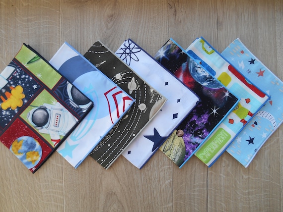 Handkerchief Science Solar System Space Stars Robots - Etsy