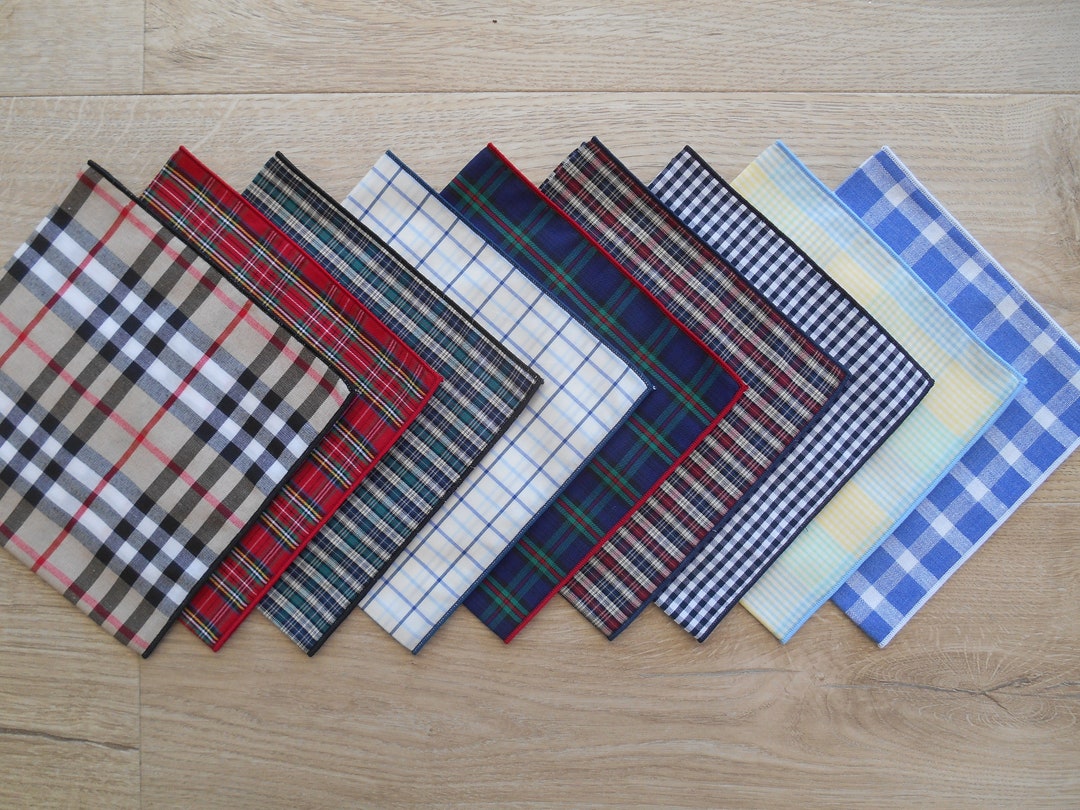 Handkerchief - Mens, Ladies Hankies - Tartans, Checks, Gingham / 100% ...