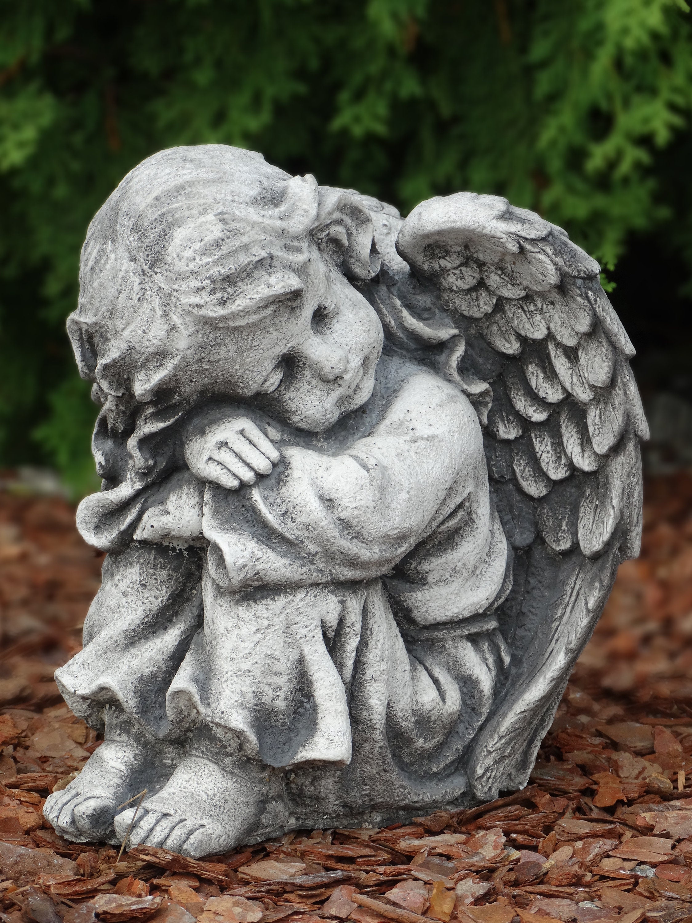 Cute Angel Figurine Concrete Baby Angel for Home Decor Angel Ornament ...