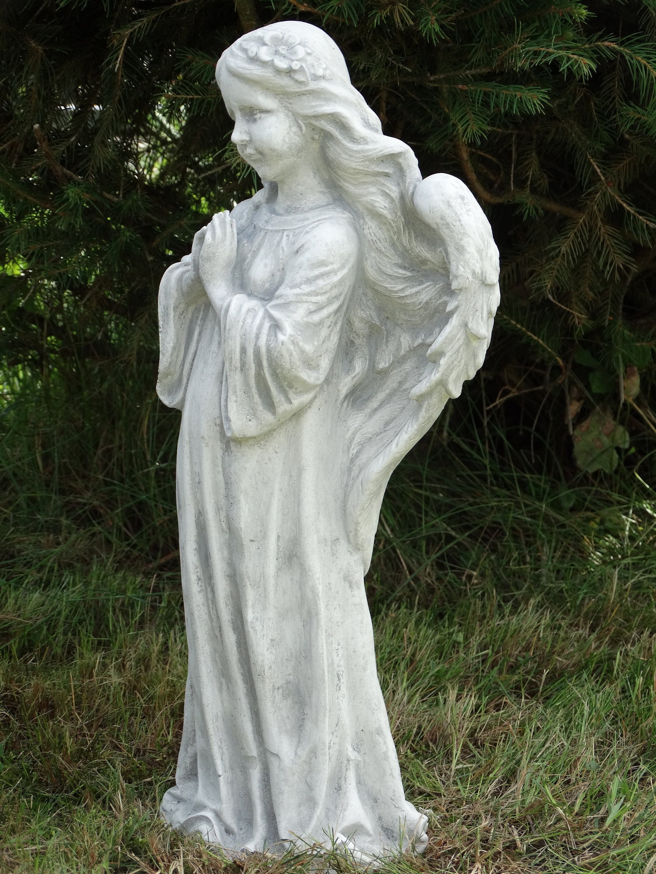 Praying Angel Girl Figurine Outdoor Garden Statue Standing Angel Statue ...