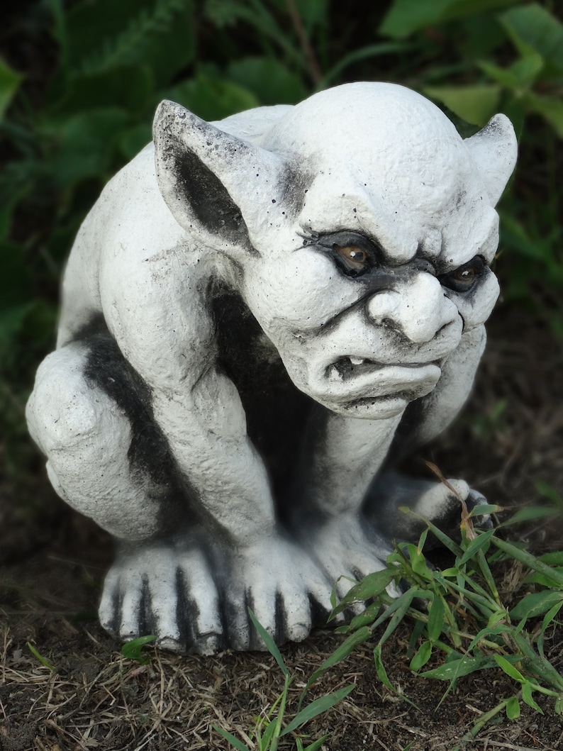 Angry Gargoyle Statue Concrete Scary Gargoyle Outdoor Sculpture Goliath Gargoyle Fantasy