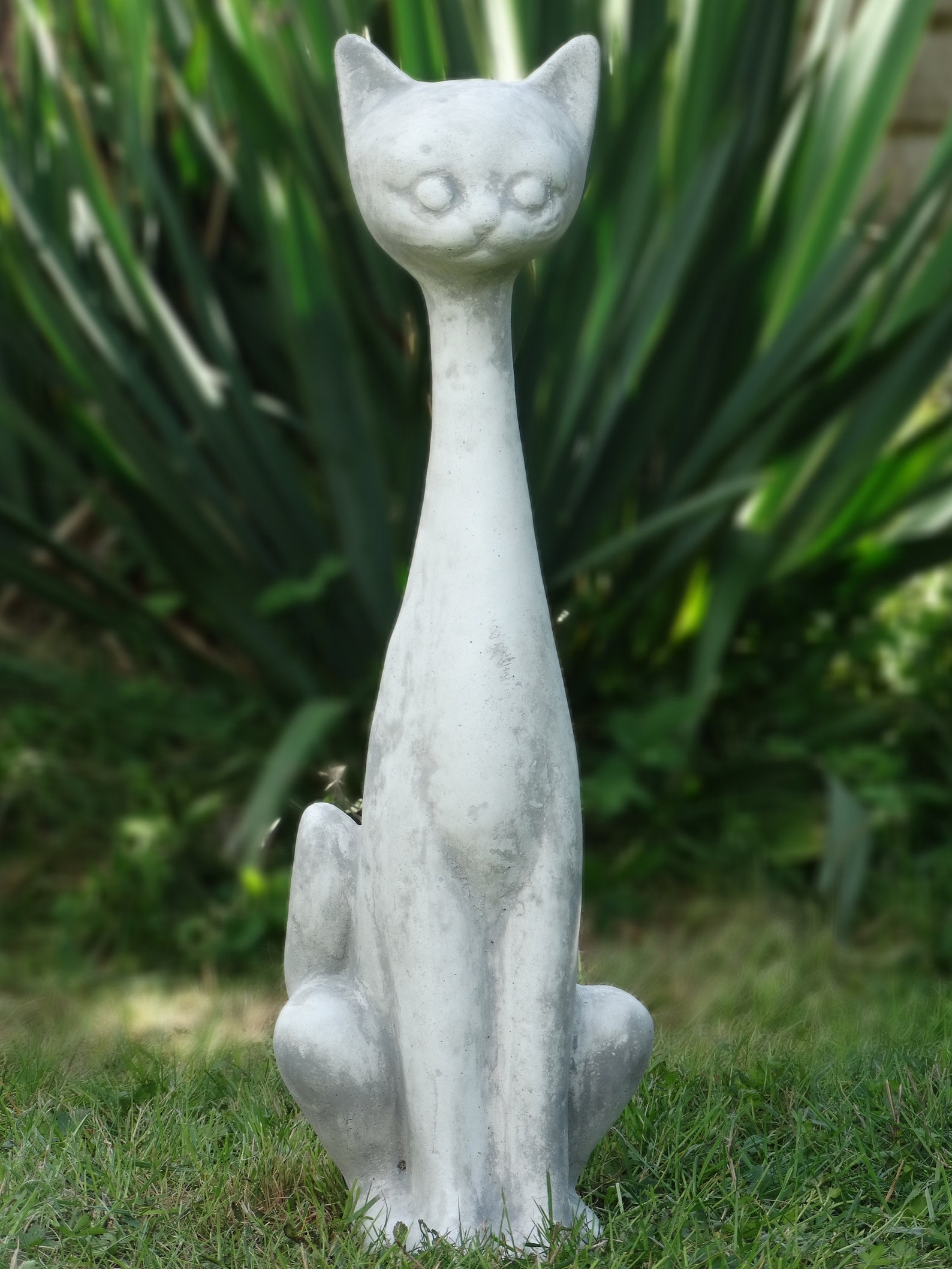 Tall Cat Figure Concrete Statue Cat Owner Gift Stone Sculpture Idea Cat ...
