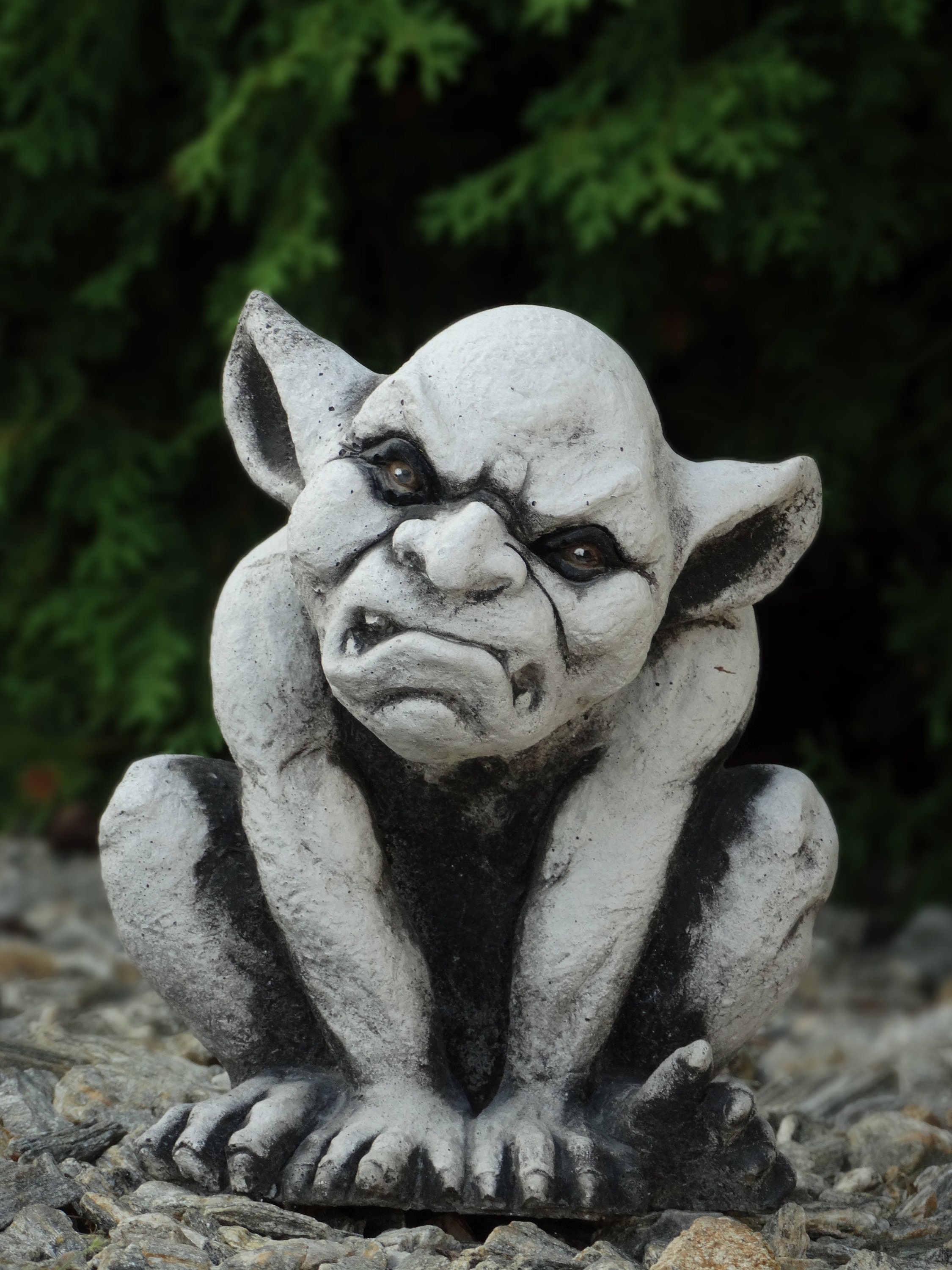 Angry Gargoyle Statue Concrete Scary Gargoyle Outdoor Sculpture Goliath ...