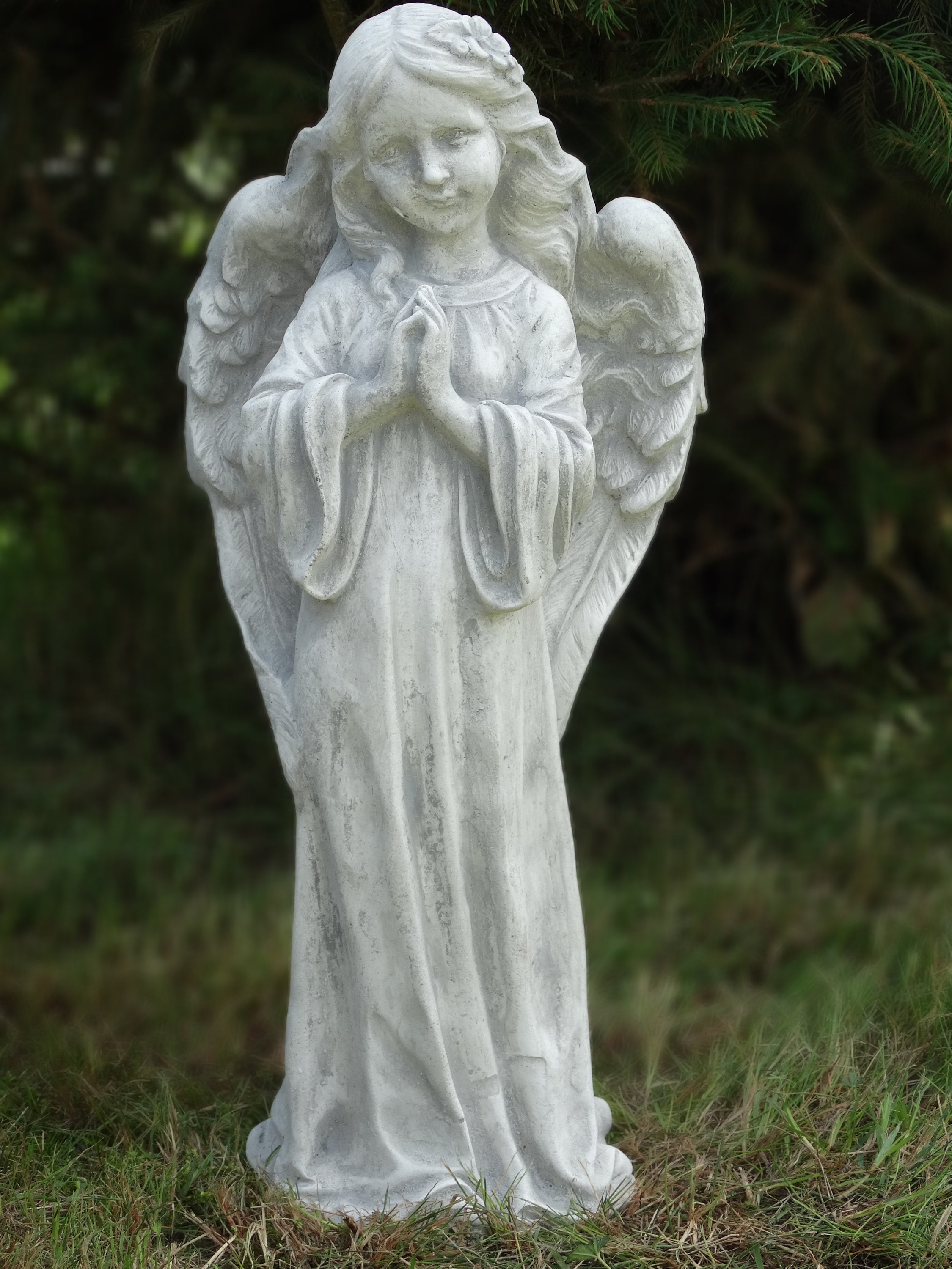 Praying Angel Girl Figurine Outdoor Garden Statue Standing Angel Statue ...
