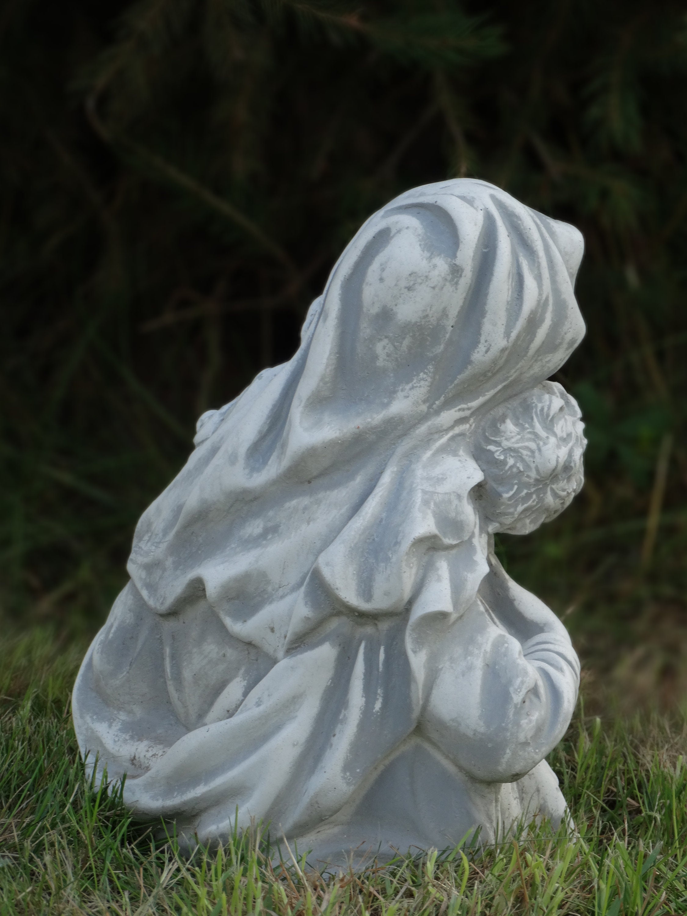Mother of God With Jesus Stone Baby Jesus Statue Religious Home Decor ...