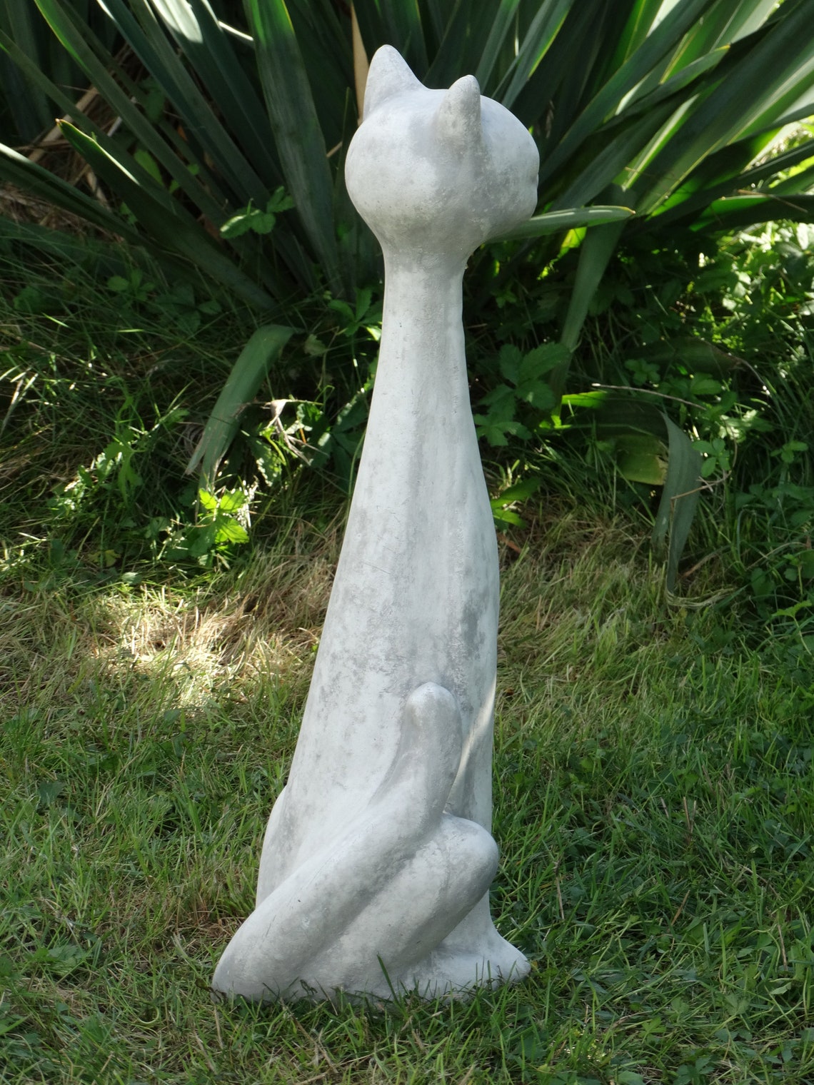 Tall Cat Figure Concrete Statue Cat Owner Gift Stone Sculpture Idea Cat ...