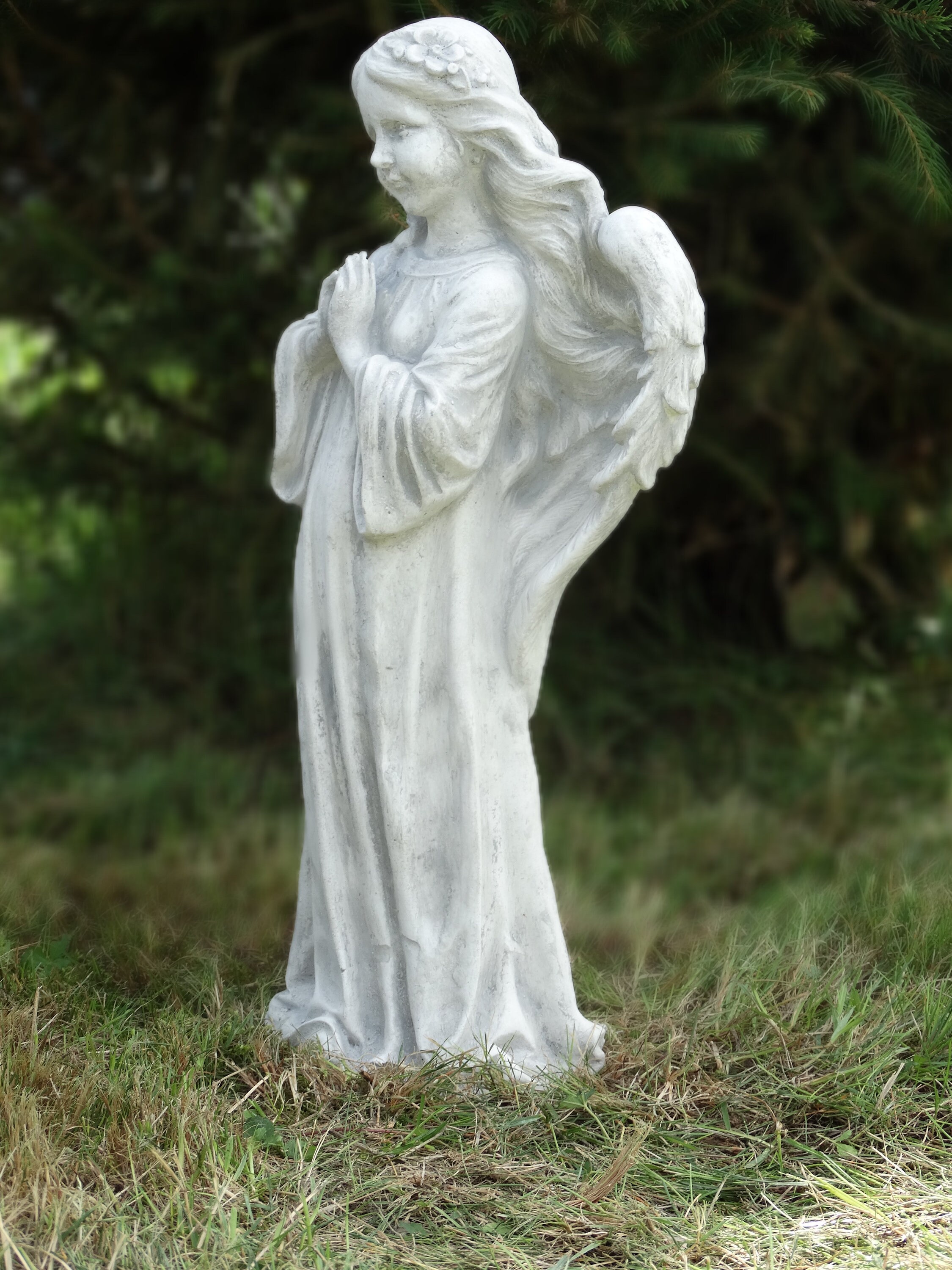 Praying Angel Girl Figurine Outdoor Garden Statue Standing Angel Statue ...