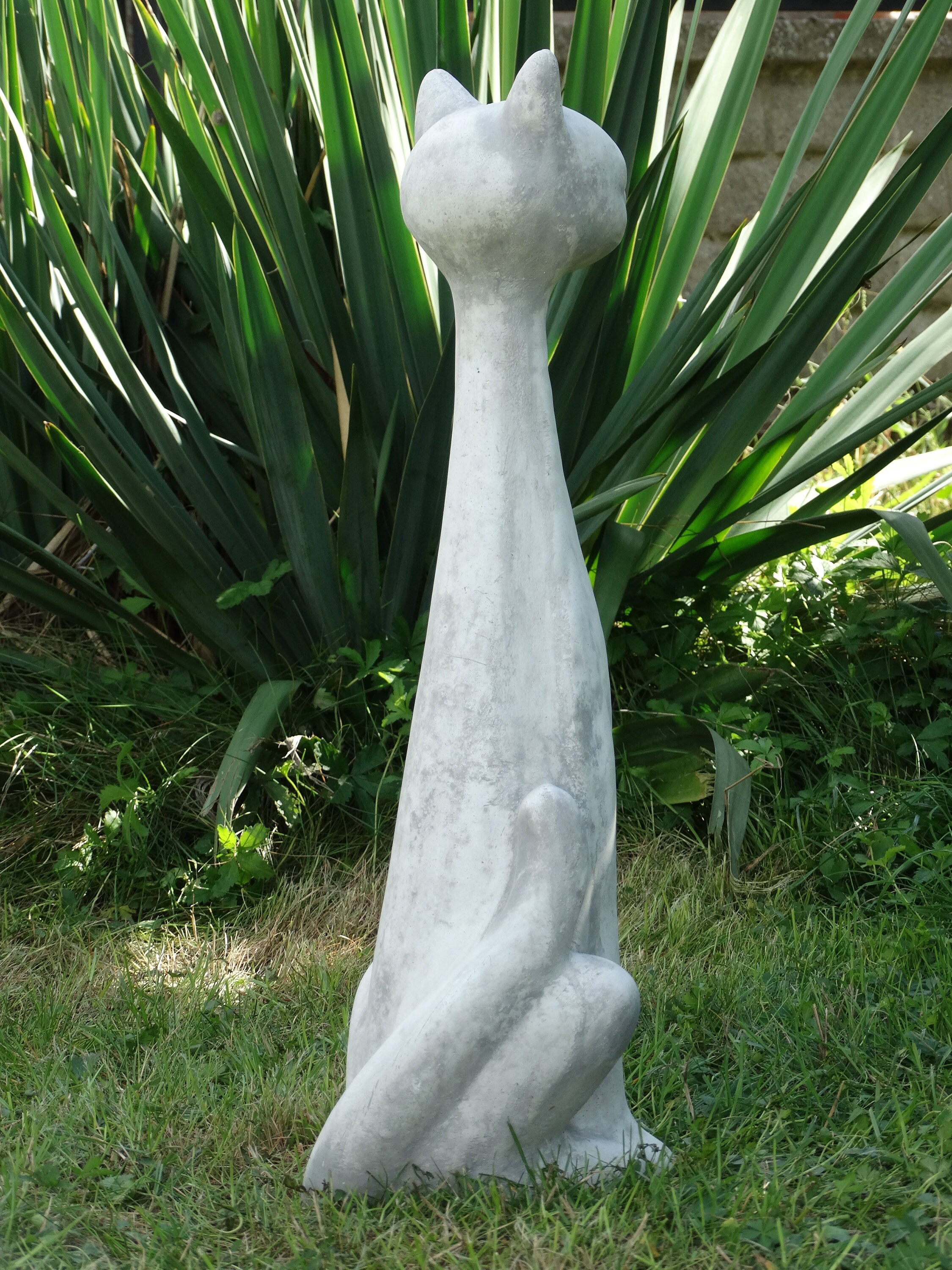 Tall Cat Figure Concrete Statue Cat Owner Gift Stone Sculpture Idea Cat ...