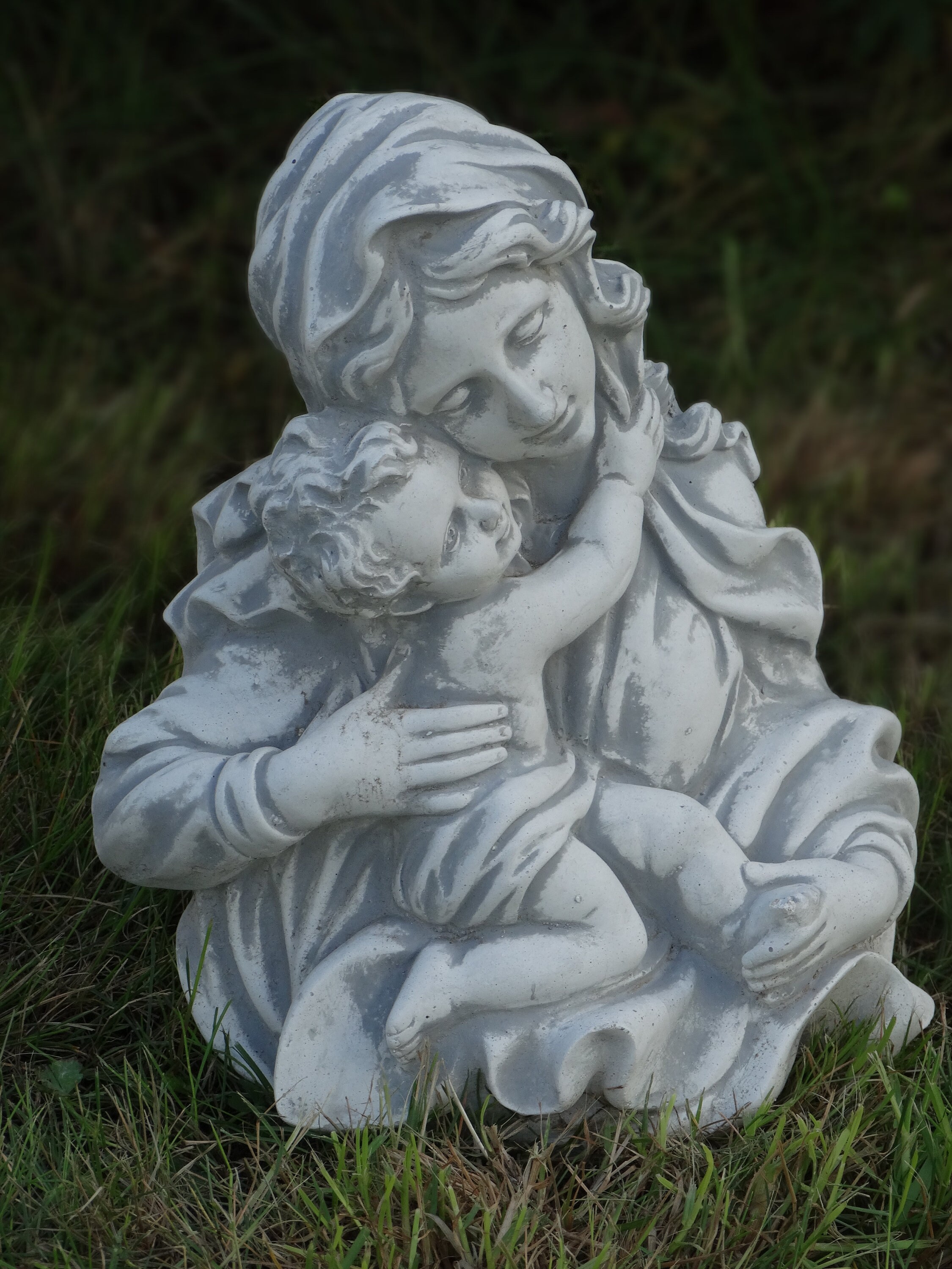 Mother of God With Jesus Stone Baby Jesus Statue Religious Home Decor ...