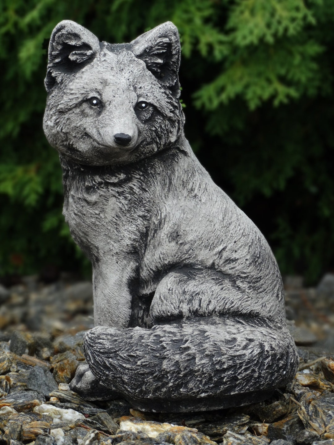 Handmade Fox Statue Concrete Fox Forest Animal Decor Wild Fox - Etsy