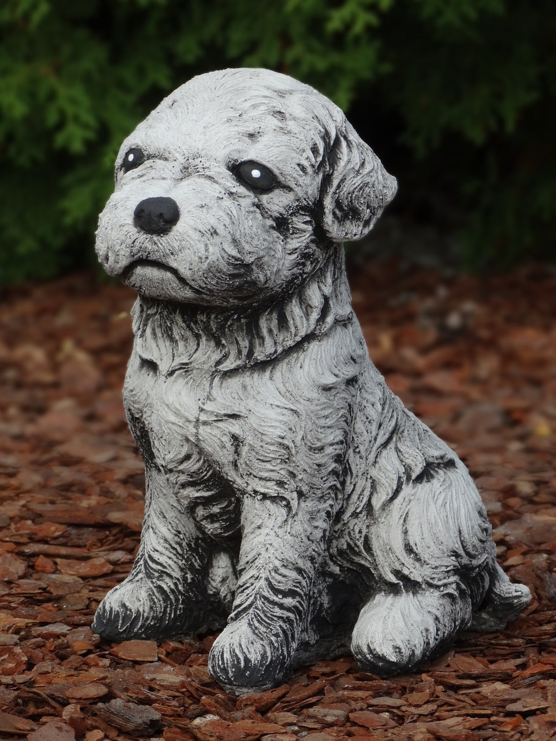 Maltese Dog Figurine Realistic Maltese Puppy Sculpture Garden Statue ...