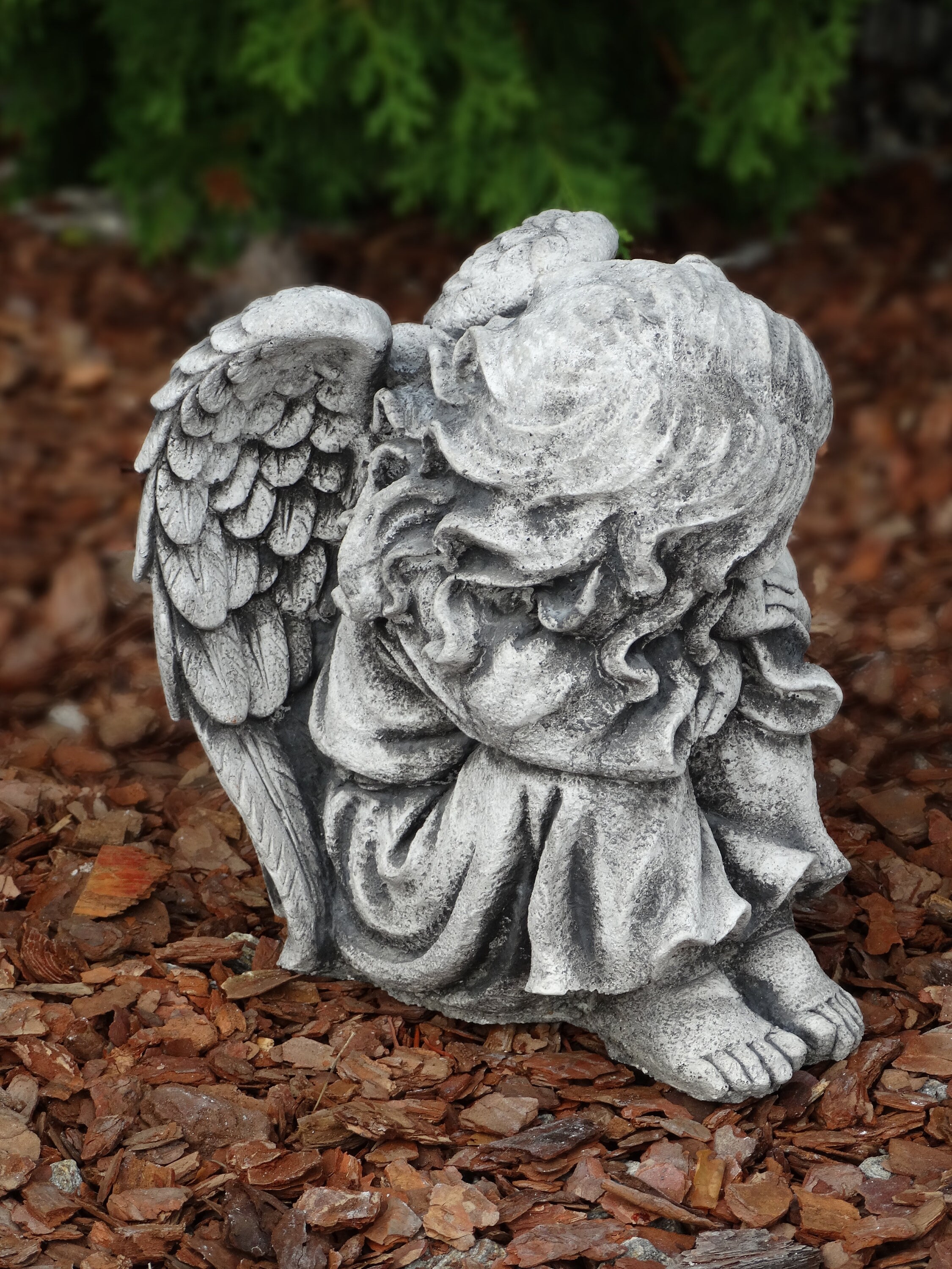 Cute Angel Figurine Concrete Baby Angel for Home Decor Angel Ornament ...