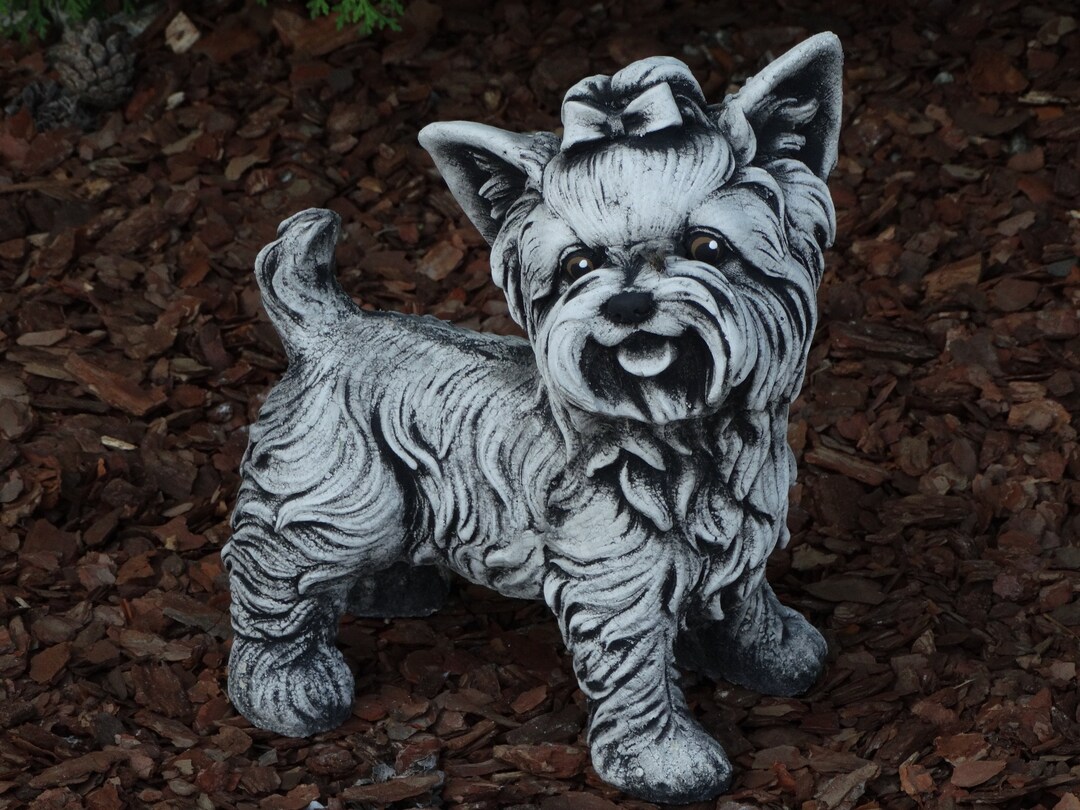 Yorkshire Terrier Stone Yorkie Dog Memorial Pet Statue Outdoor - Etsy
