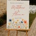 Editable Pastel Longstem Flowers Wedding Welcome Entrance Sign Boho ...
