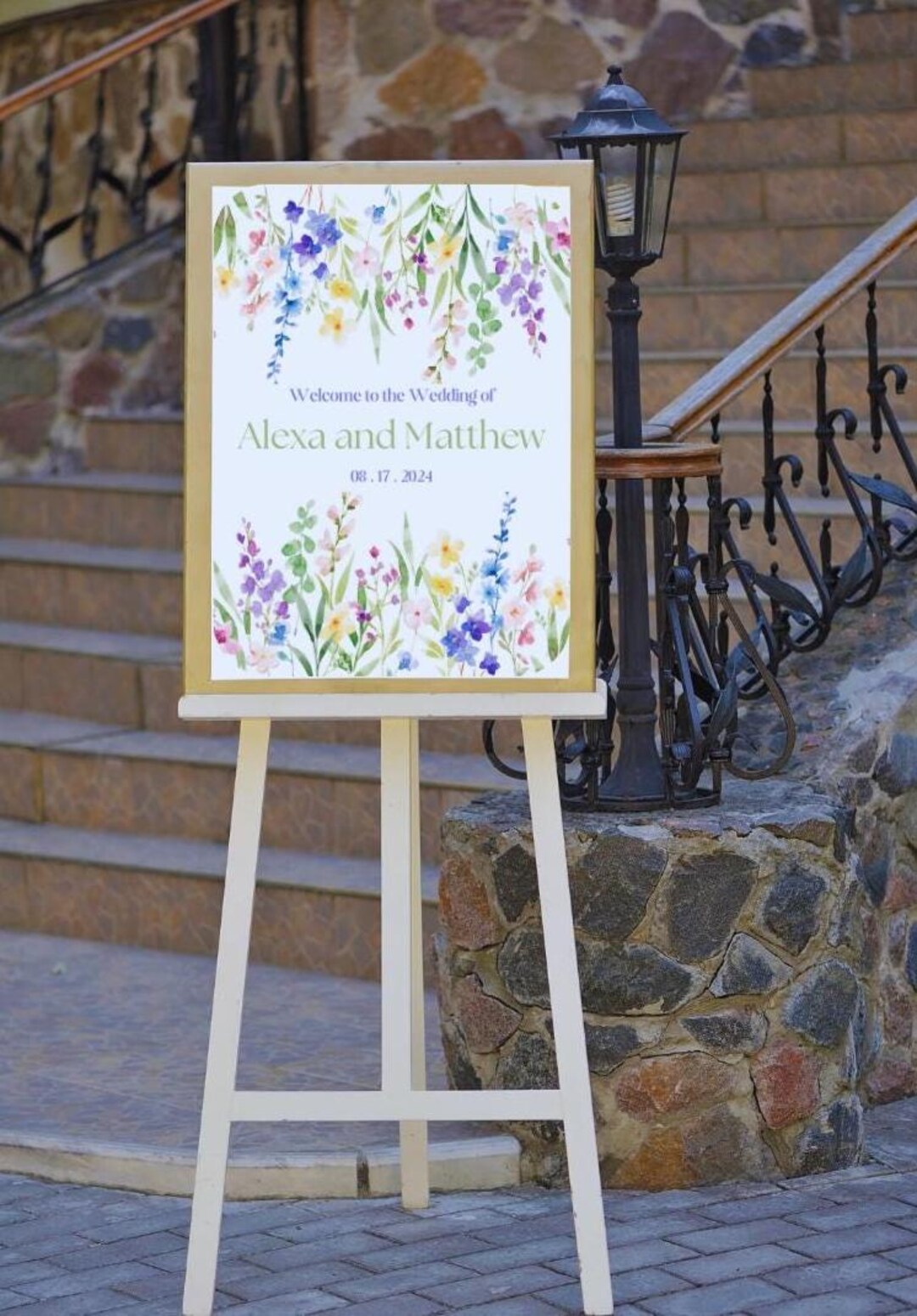 Editable Pastel Wildflowers Wedding Welcome Sign Summer Weddings Spring ...