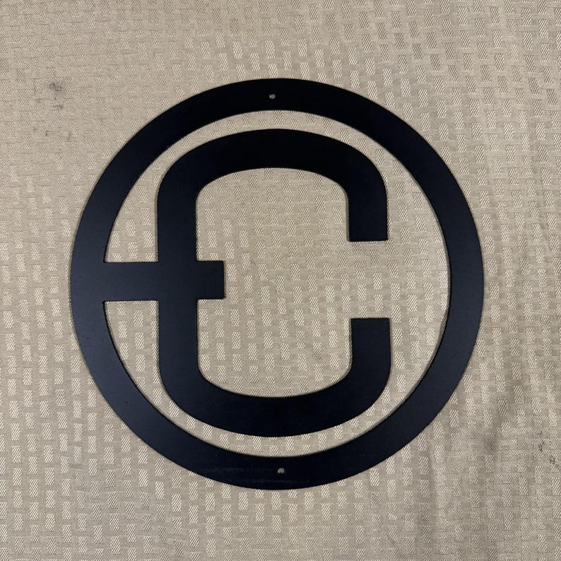 Metal Letter C With Circle, Cattle Brand Font, Satin Black Steel - Etsy