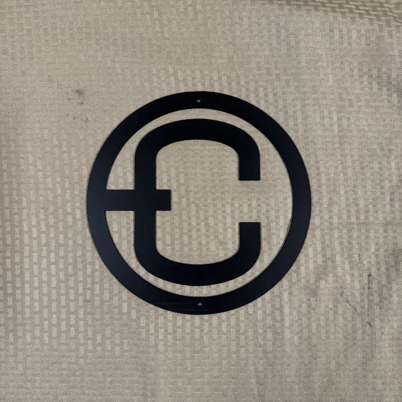 Metal Letter C With Circle, Cattle Brand Font, Satin Black Steel - Etsy