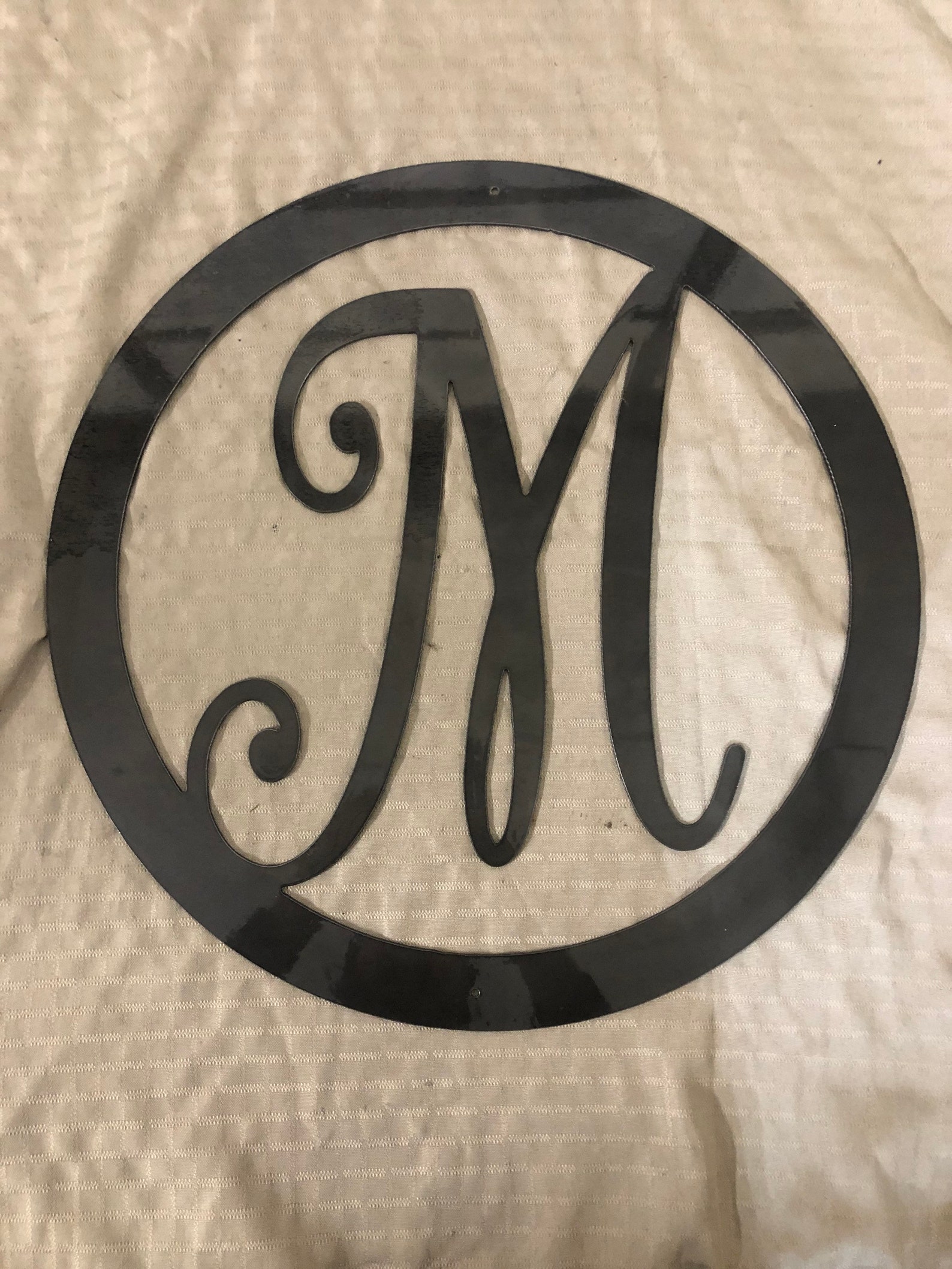 Metal Letter M With Circle | Etsy