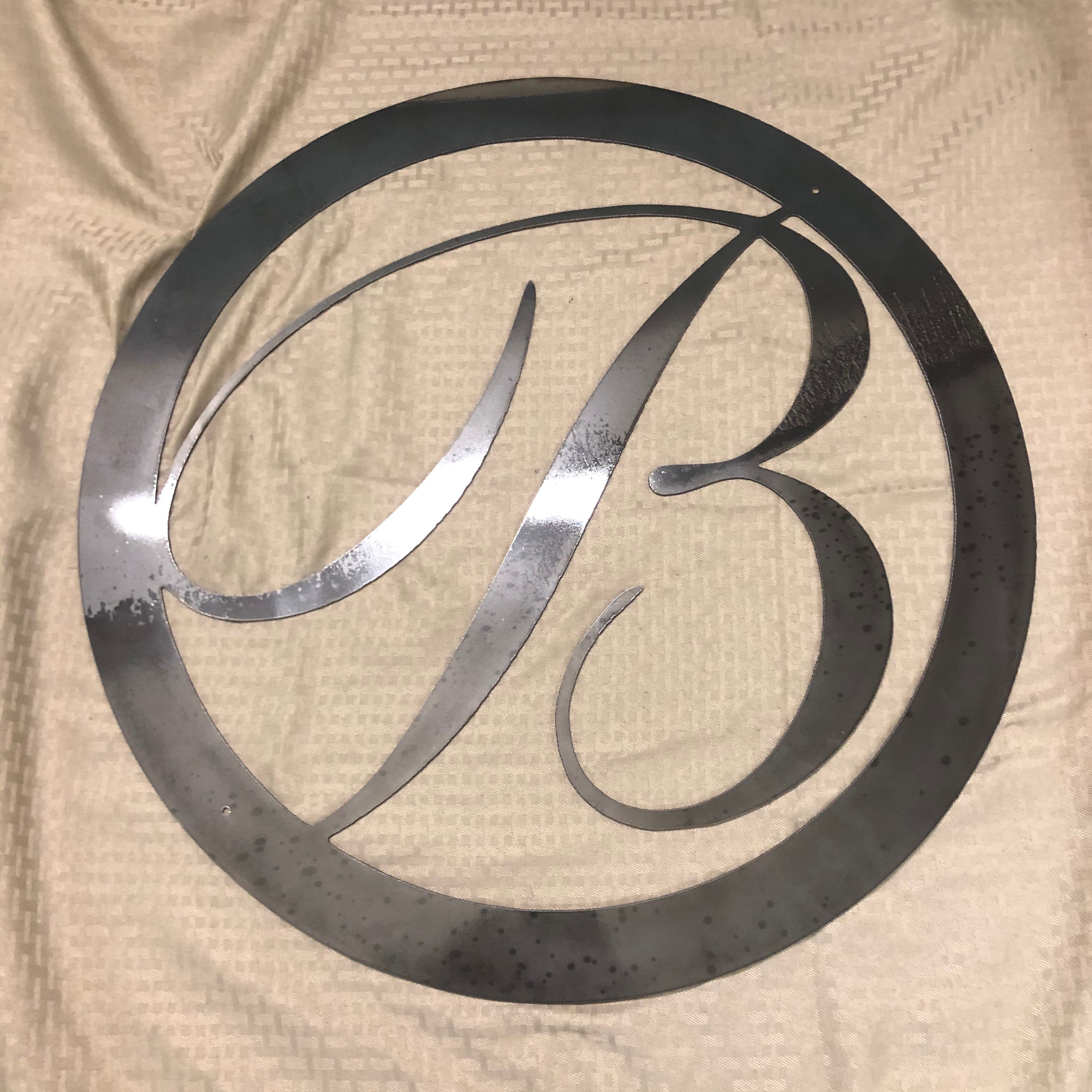 Metal letter B with circle | Etsy