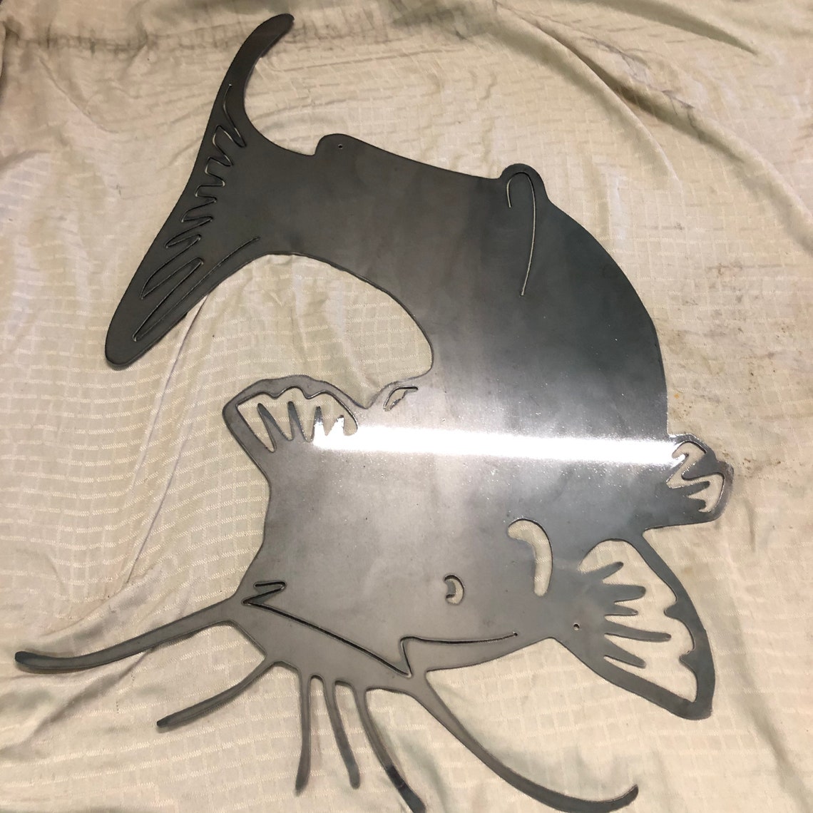 Industrial Rustic Catfish Metal Sign | Etsy