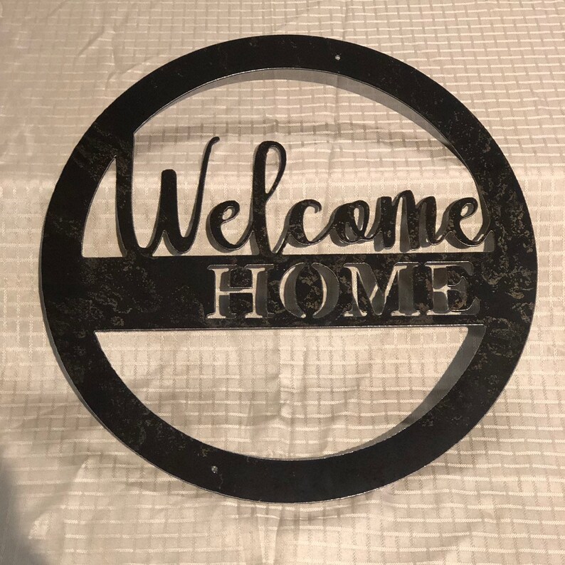 Industrial Rustic Metal Welcome Home Sign. Cut From 14 Gauge - Etsy