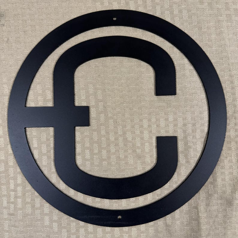 Metal Letter C With Circle, Cattle Brand Font, Satin Black Steel - Etsy